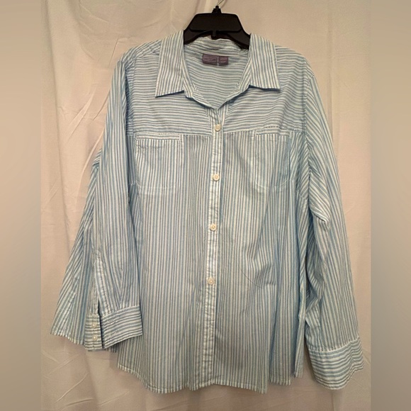 Laura Scott | Tops | Nwt Laura Scott Womens 222w Blue White Stripe ...